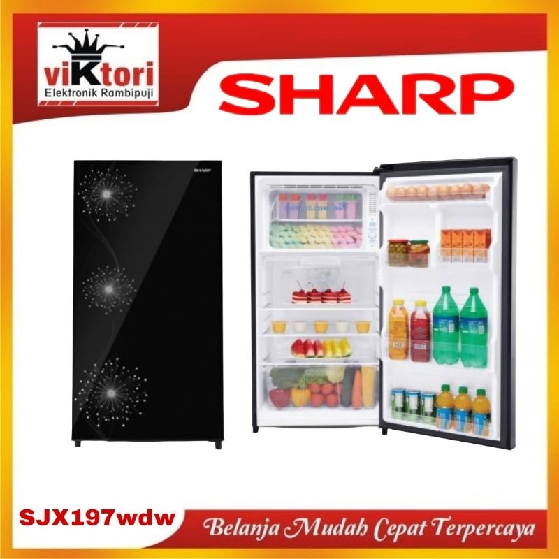 Jual Sharp SJX197WDW / kulkas Sharp / lemari es 1 pintu / double freezer / peti sejuk / lemari ...