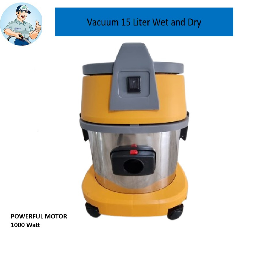 Jual Vacuum Yellow Wet and Dry 15 Liter 1000 Watt Super Strong Suction ...