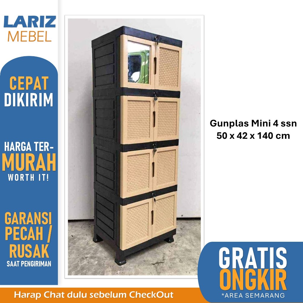 Jual Lemari Plastik mini Gunplas Susun 4 Murah minimalis kuat Lariz ...