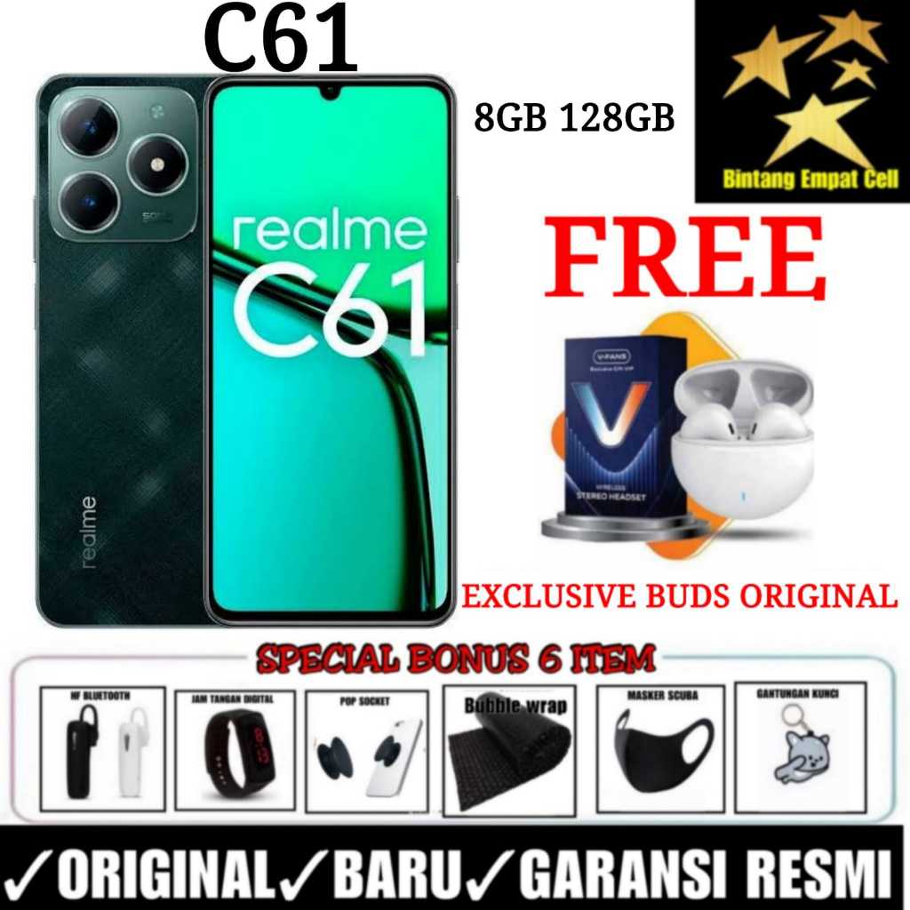 Jual REALME C61 8/128 GARANSI RESMI | Shopee Indonesia