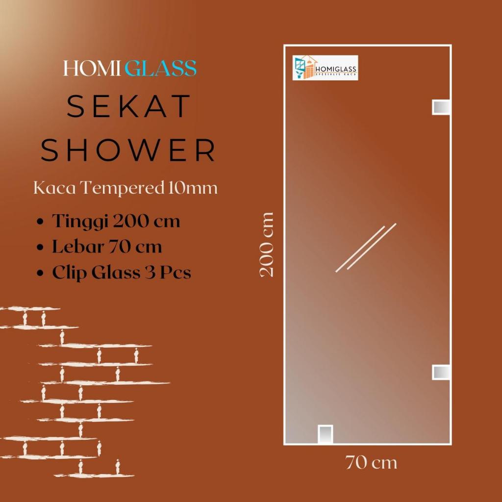 Jual Sekat Shower Kaca Tempered 10mm 200 x 70 cm / Kaca Mati / Shower ...