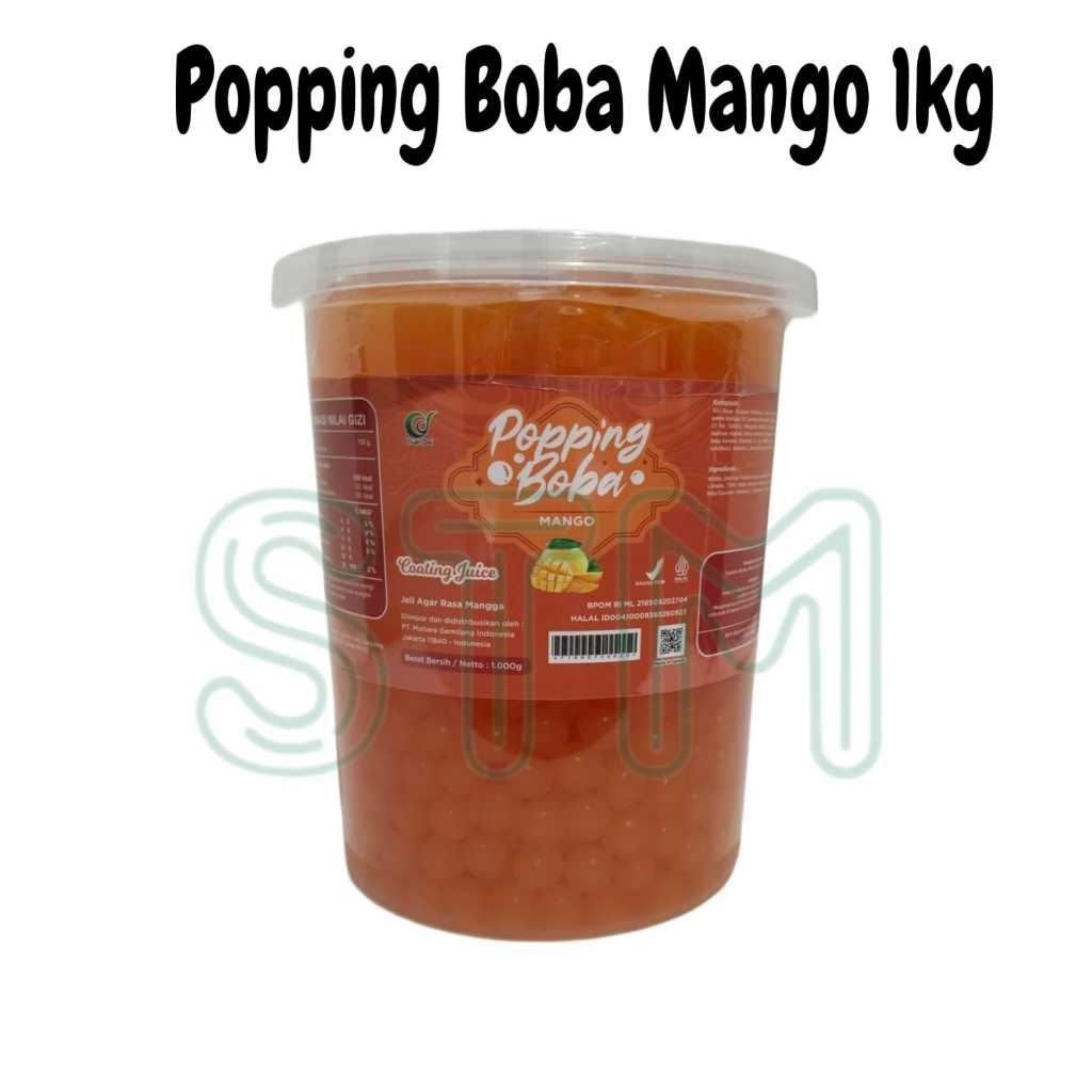 Jual Popping Boba 1Kg Mango Coating Juice Poping boba Mango/Mangga ...