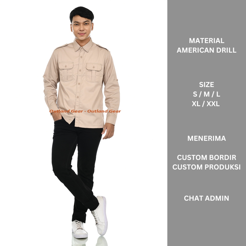 Jual Baju PDL Pria Lengan Panjang Kemeja Seragam Kerja Dinas Lapangan ...