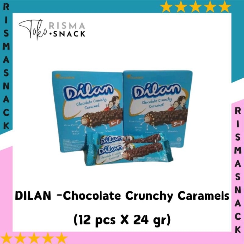 Jual Dilan Chocolate Crunchy Caramel kemasan (12pcs x 24gr) | Shopee ...