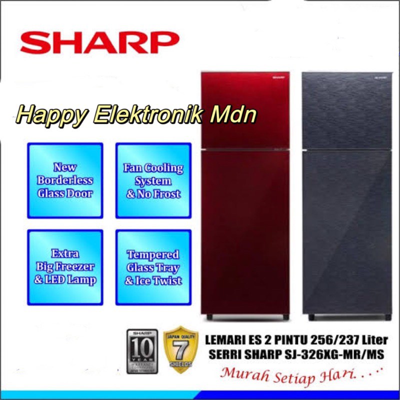 Jual SHARP KULKAS SHARP 2 PINTU JUMBO KULKAS SHARP SJ-326XG SHARP SJ326XG SHARP KULKAS MODEL ...