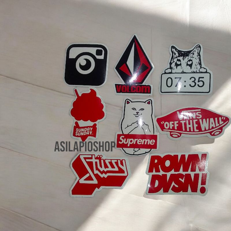 Jual stiker distro isi 8 sesuai foto, sticker aesthetic | Shopee Indonesia