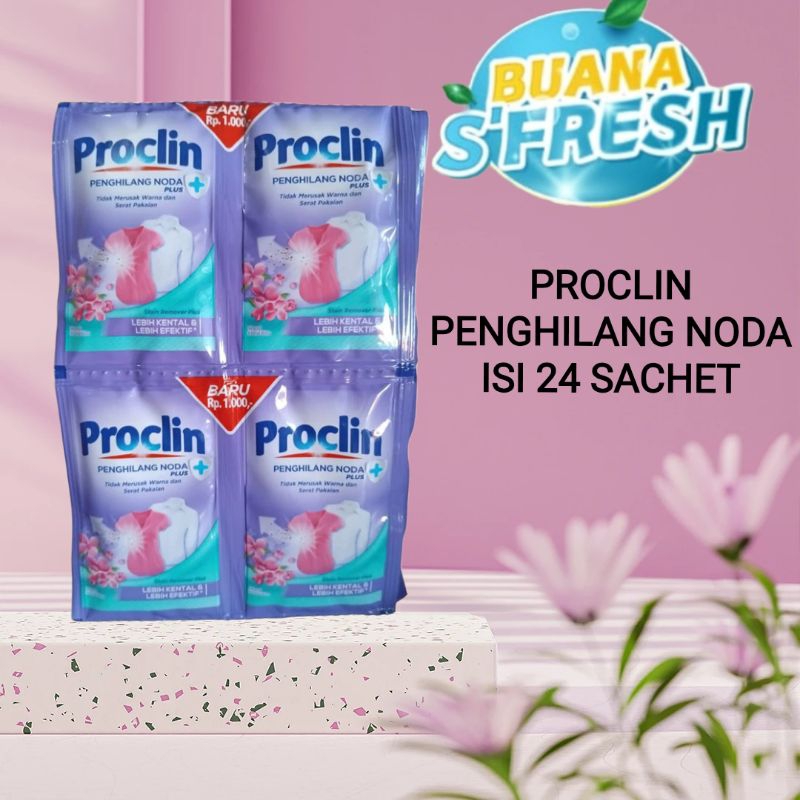Jual PROCLIN PENGHILANG NODA SACHET ISI 24 PCS | Shopee Indonesia