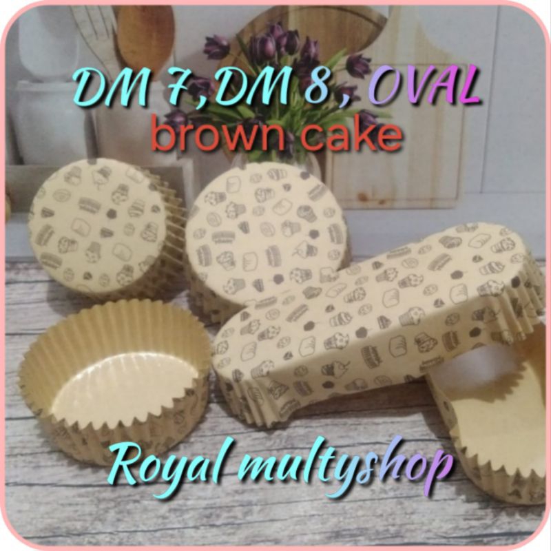 Jual Cup roti Laminasi Bulat Dm 7, 8 dan oval. motif BROWN CAKE isi 200 pcs | Shopee Indonesia