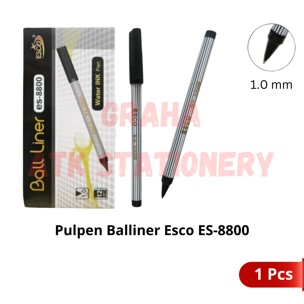 Jual [1 Pcs] Pulpen Balliner 1.0mm Esco ES-8800 / Ball Pen / Pena 1.0mm Balliner Esco ES-8800 ...
