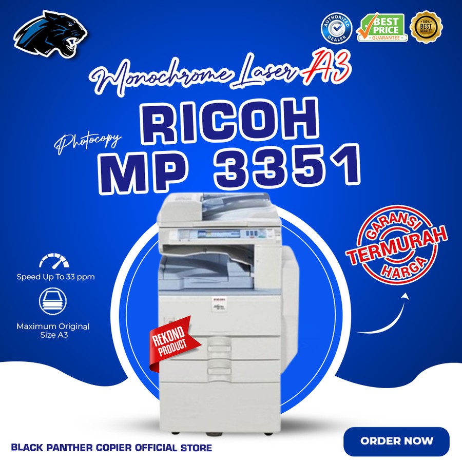 Jual MESIN FOTOCOPY RICOH MP 3351 REKONDISI / TONER RICOH 250 GR ...