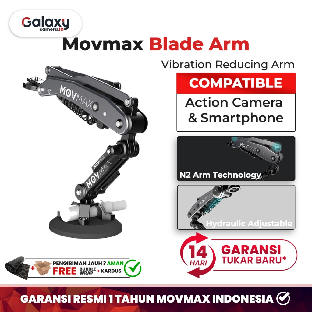 Jual Movmax BLADE ARM Car Mount with Vibration Reducing Arm for Action ...