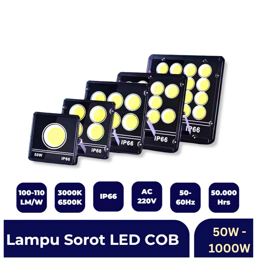 Jual Floodlight LED COB 50 Watt 100 Watt 200 Watt 300 Watt 400 Watt 500 ...