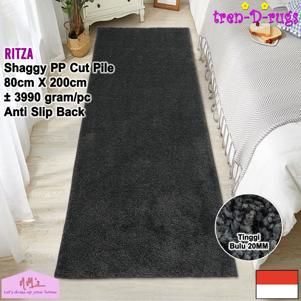Jual Tren-D-rugs Karpet shaggy polos modern aesthetic anti slip 80 cm x ...