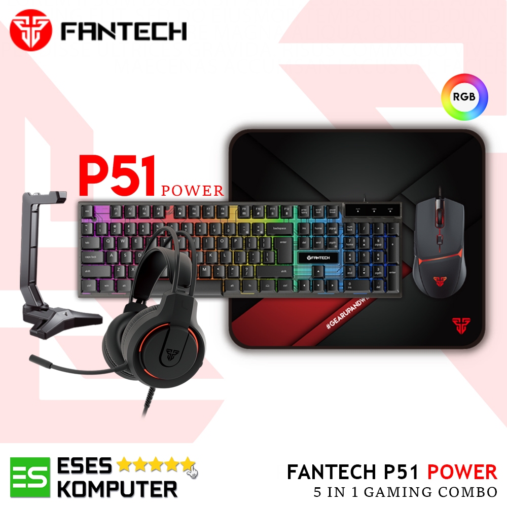 Jual Fantech 5 in 1 Combo P51 POWER RGB Gaming Keyboard Mouse Headset Mousepad Bundle | Shopee ...