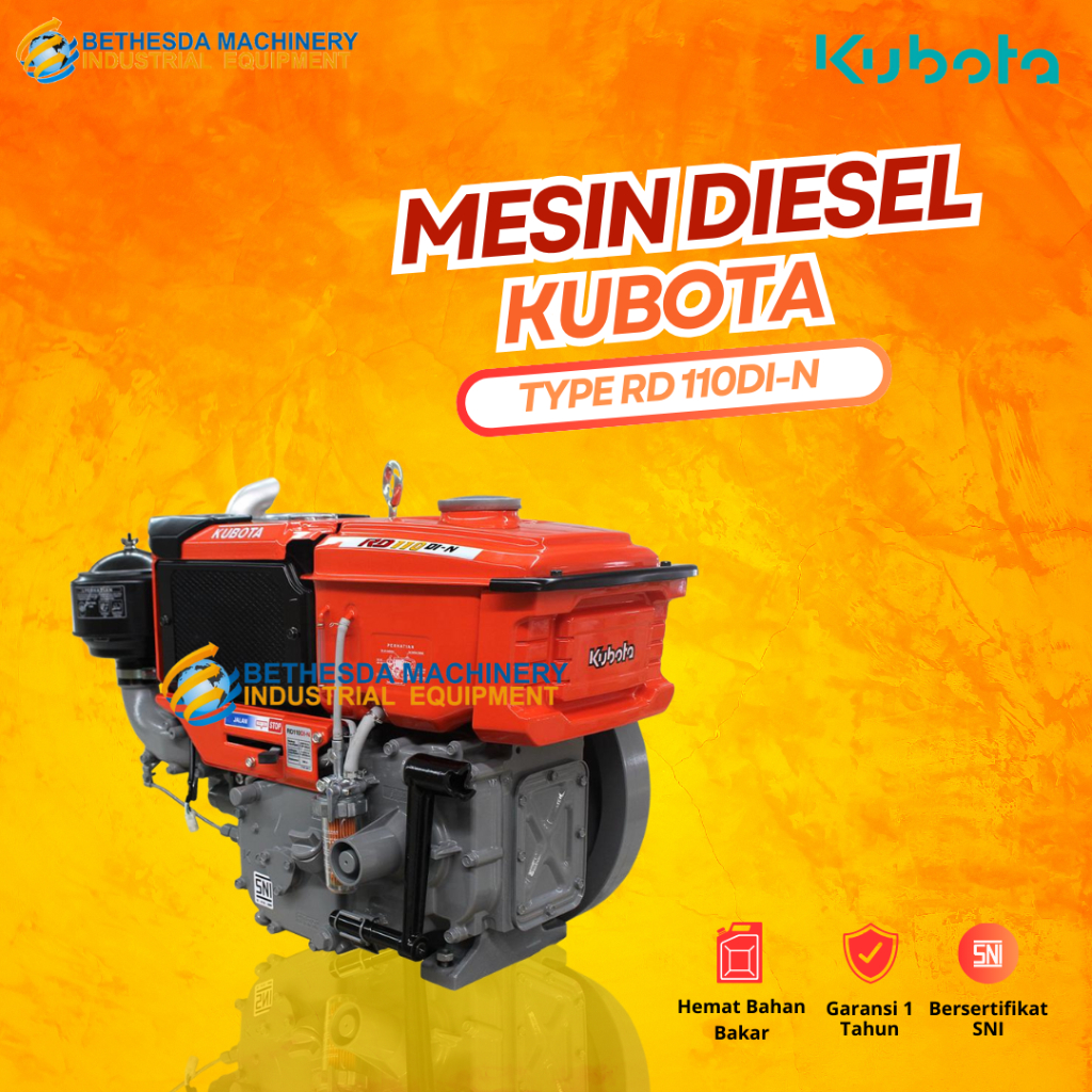 Jual Mesin Diesel Kubota RD 110 DI-N Engine Penggerak 11 Hp / 11Pk ...