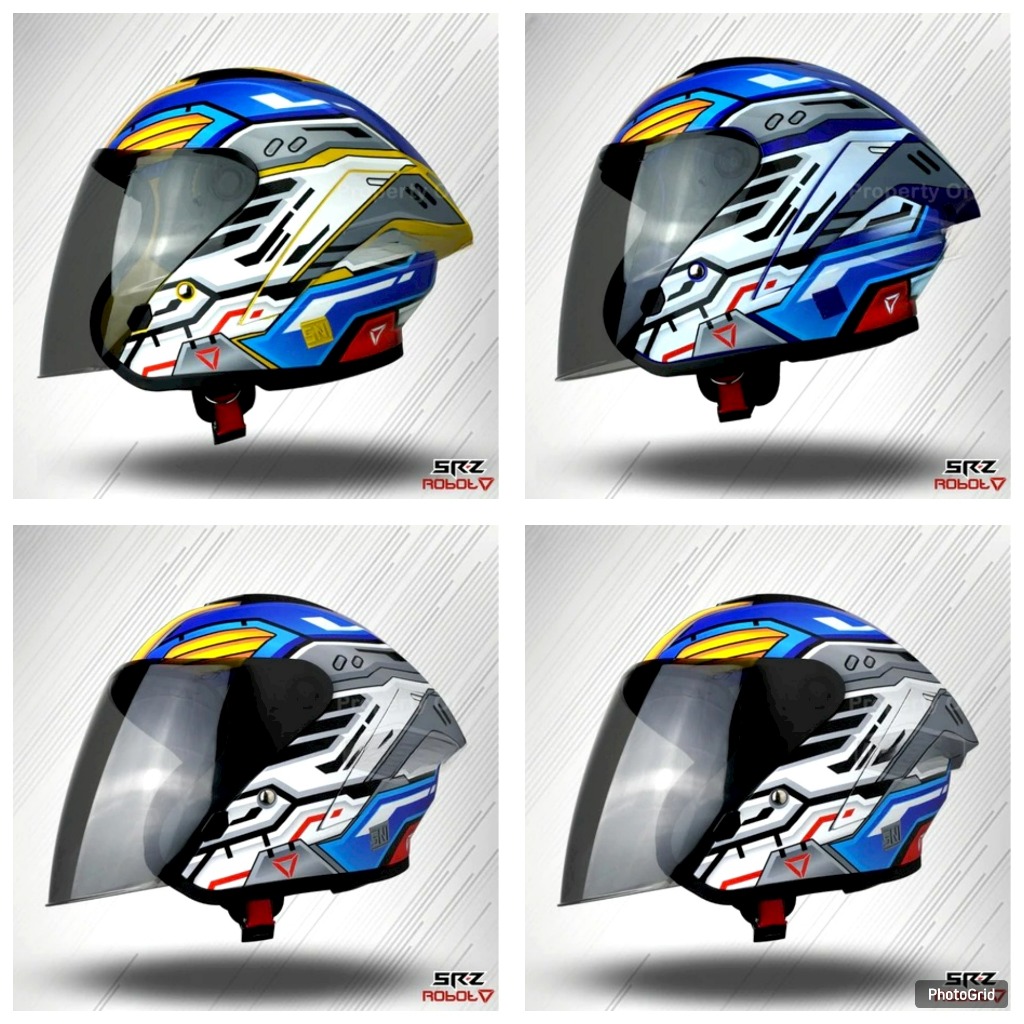 Jual Helm Dewasa Srz Helioz Robot Helm Half Face SNI | Shopee Indonesia
