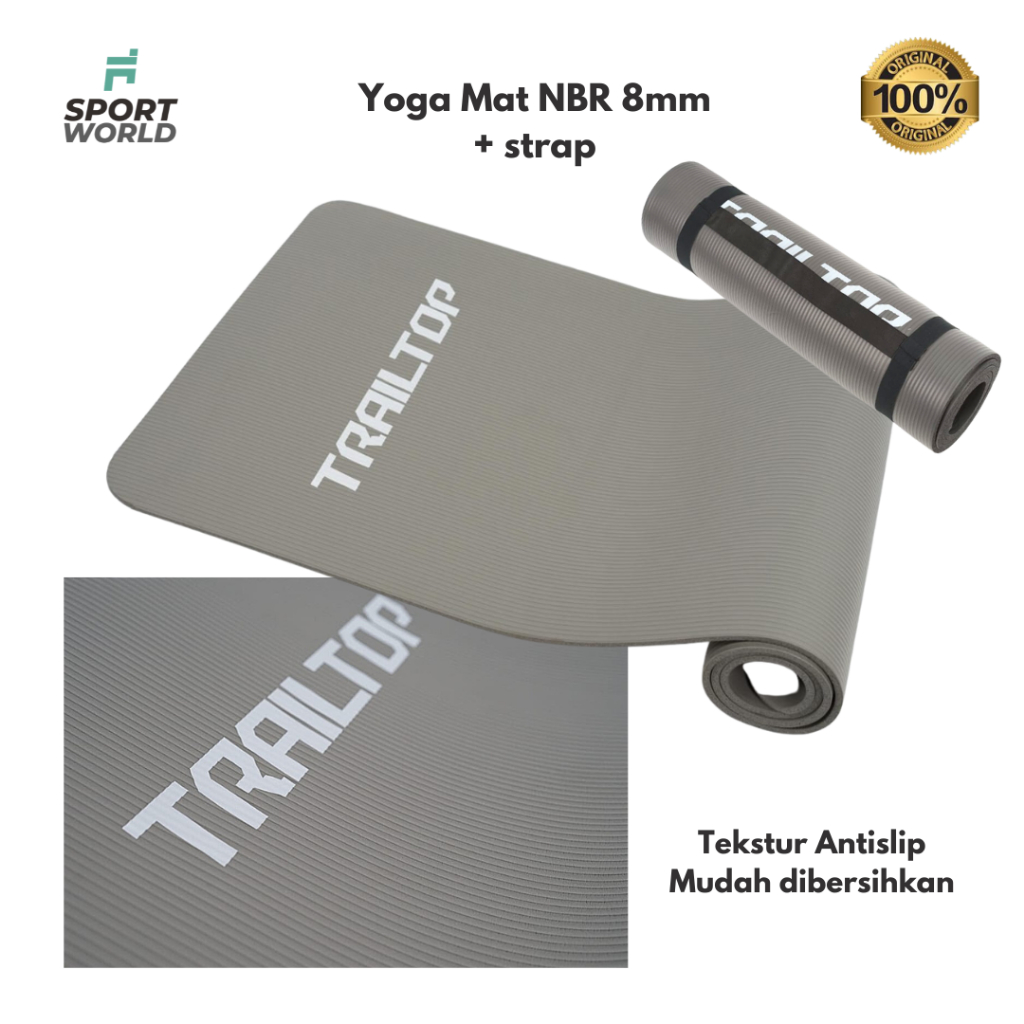 Jual Tt Matras Yoga Mat Nbr 8Mm Olahraga Senam Lantai Meditasi Gym ...