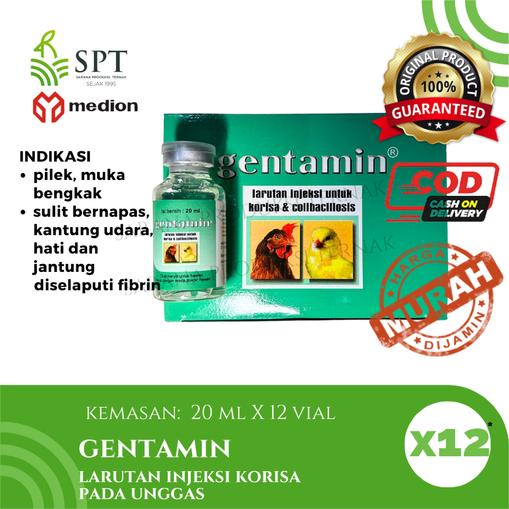 Jual GENTAMIN 20 ML X 12 BOTOL KEMASAN 1 DUS MEDION OBAT KORISA PILEK ...