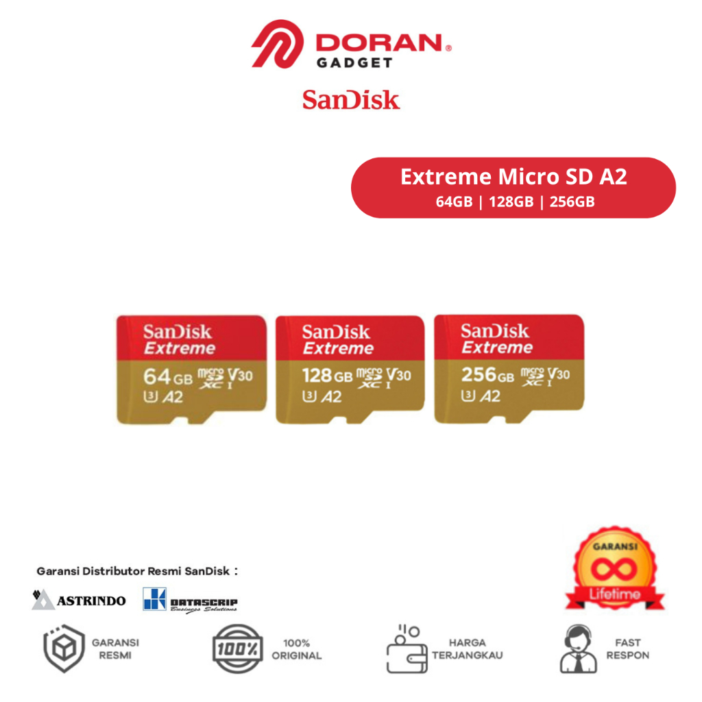 Jual SanDisk Micro SD A2 Extreme 64GB|128GB|256GB CL10 170MBPS ...