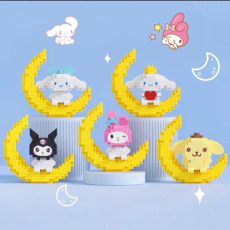 Jual Mainan Balok Bulan Sabit Sanrio /Karakter Kartun Mini Block Lucu ...