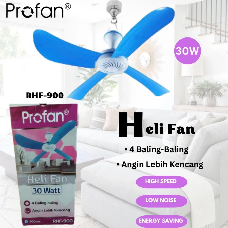 Jual Kipas Angin Gantung / Helifan 30W - 4 Baling Profan 900mm | Shopee ...