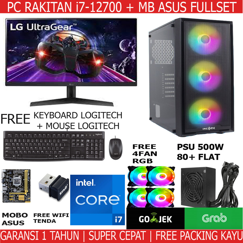 Jual PAKET PC/CPU/KOMPUTER RAKITAN SEKOLAH/CODING i7-12700 NVME FULLSET ...