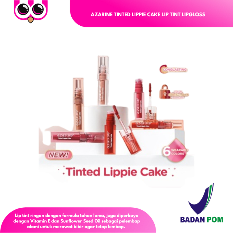 Jual AZARINE TINTED LIPPIE CAKE LIP TINT LIPGLOSS | Shopee Indonesia