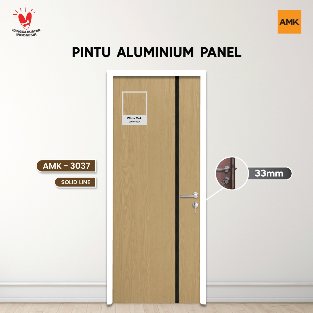 Jual AMK Pintu Aluminium Solid Line 3037 - White Oak | Shopee Indonesia