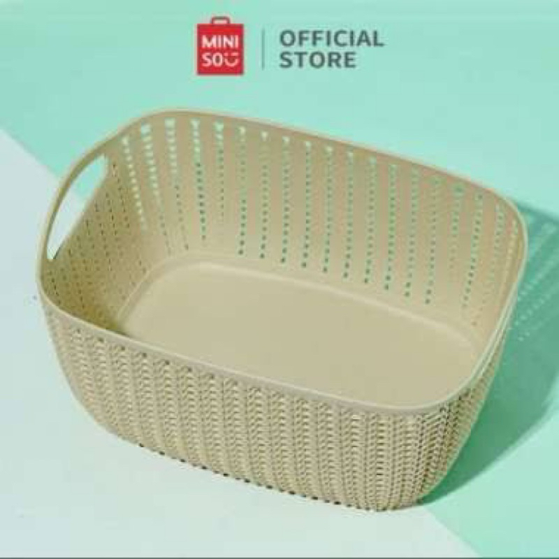 Jual Miniso size M Storage Basket with handle / keranjang penyimpanan ...