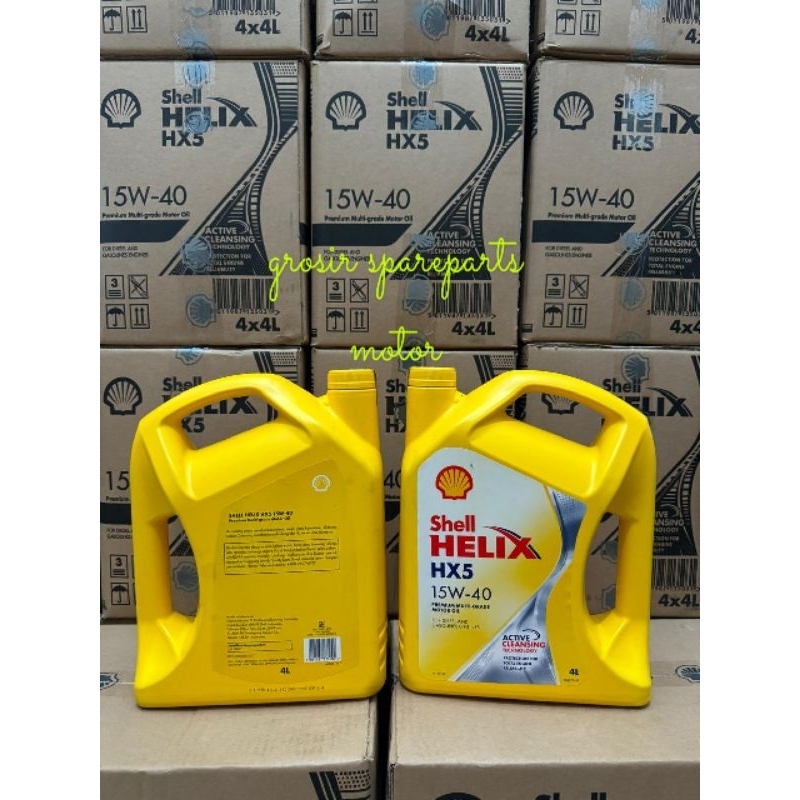 Jual OLI SHELL HELIX HX5 4LITER 15W - 40 ISI @... 4 GALON 1DUS PERDUS ...
