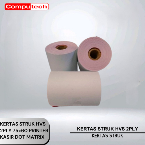 Jual KERTAS STRUK HVS 2PLY 75x60 PRINTER KASIR DOT MATRIX | Shopee ...