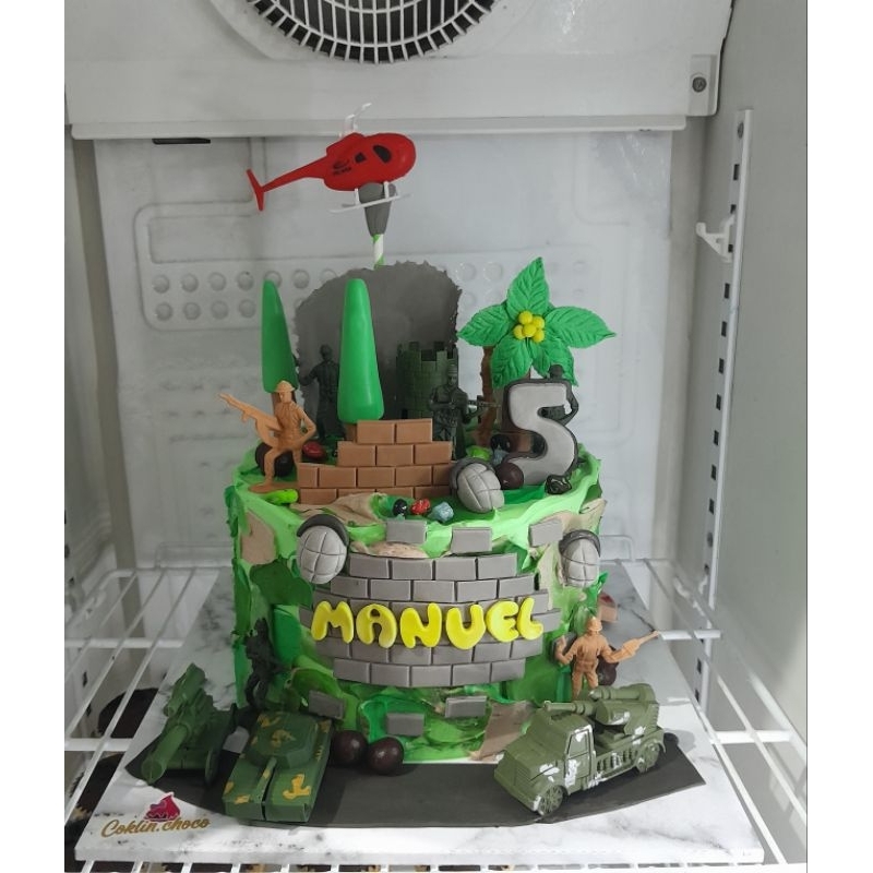 Jual Kue ulang tahun army tentara / cake birthday tema army tentara tni ...