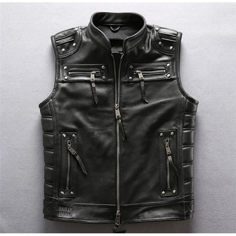 Jual rompi pria bahan semi kulit terbaru keren / rompi pria / vest pria ...