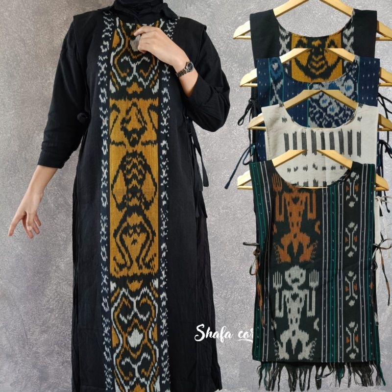 Jual ROMPI VEST OUTER CARDIGAN TENUN ETNIK BATIK | Shopee Indonesia