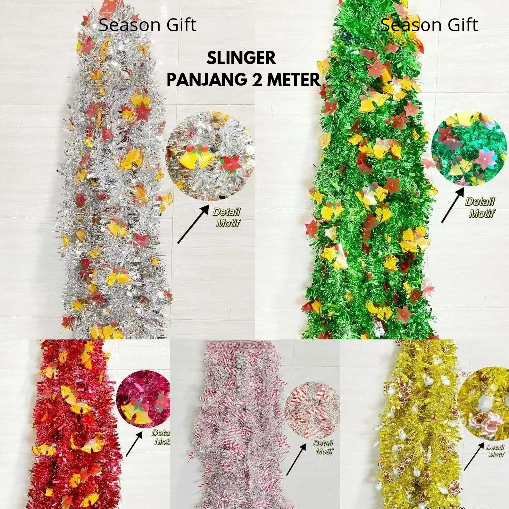 Jual SLINGER HIASAN NATAL PANJANG 2 METER MURAH / GROSIR SLINGER ...