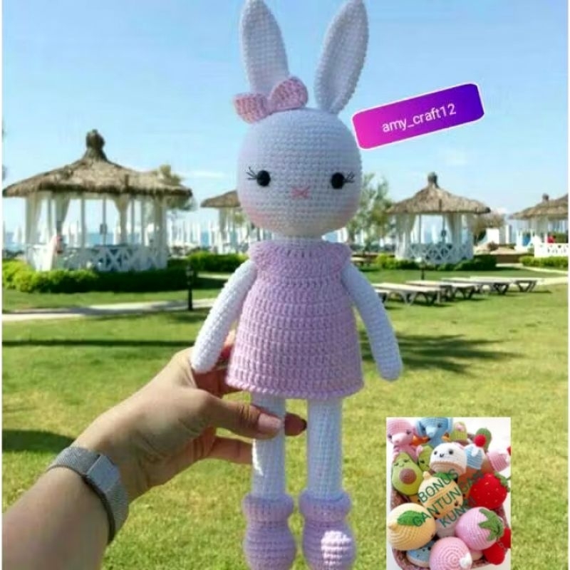 Jual Boneka rajut bunny sz/tinggi 55cm amigurumi Big bunny | Shopee ...
