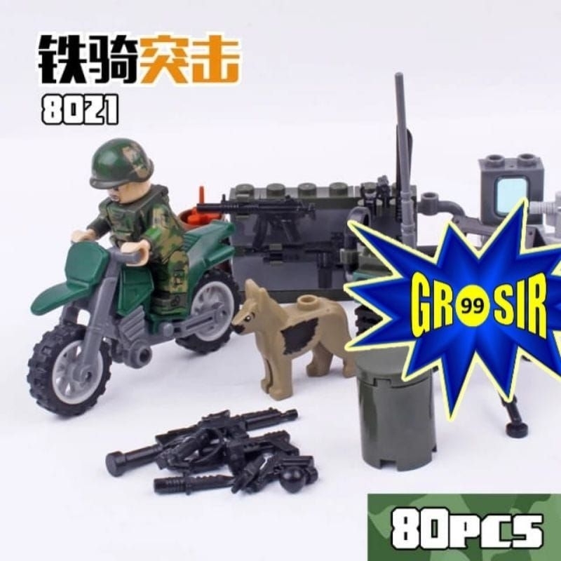 Jual minifigure swat hijau plus motor BOX MEDIUM green soldier army ...