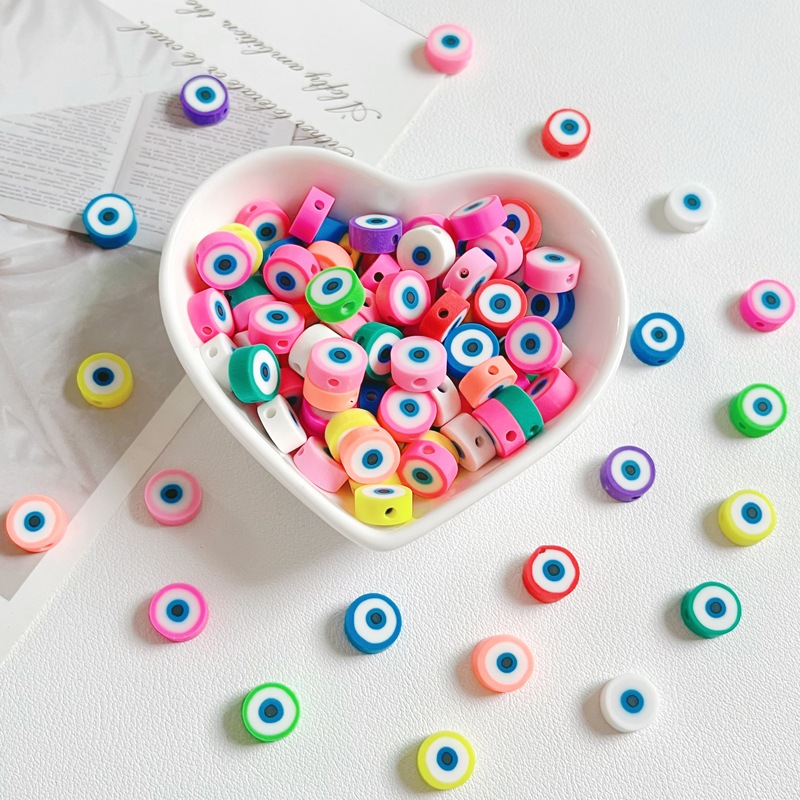 Jual 10 pcs Manik-manik Mote Polymer Clay EVIL EYE BULAT PIPIH | Shopee ...