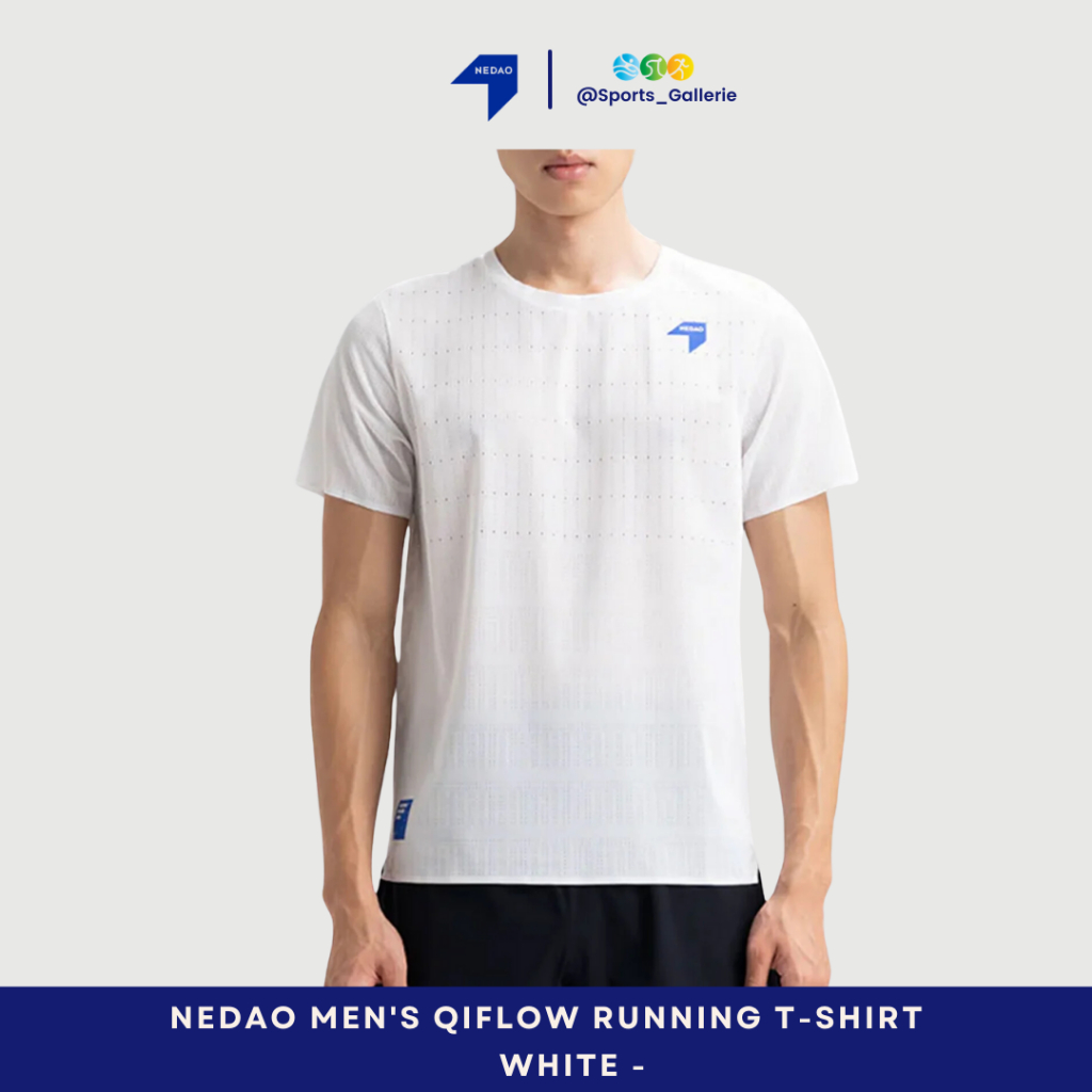 Jual NEDAO Men QiFlow Running Tshirt - White | Shopee Indonesia