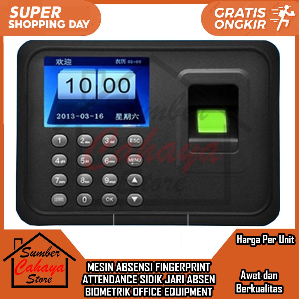 Jual Mesin Absensi Fingerprint Attendance Sidik Jari Absen Biometrik ...