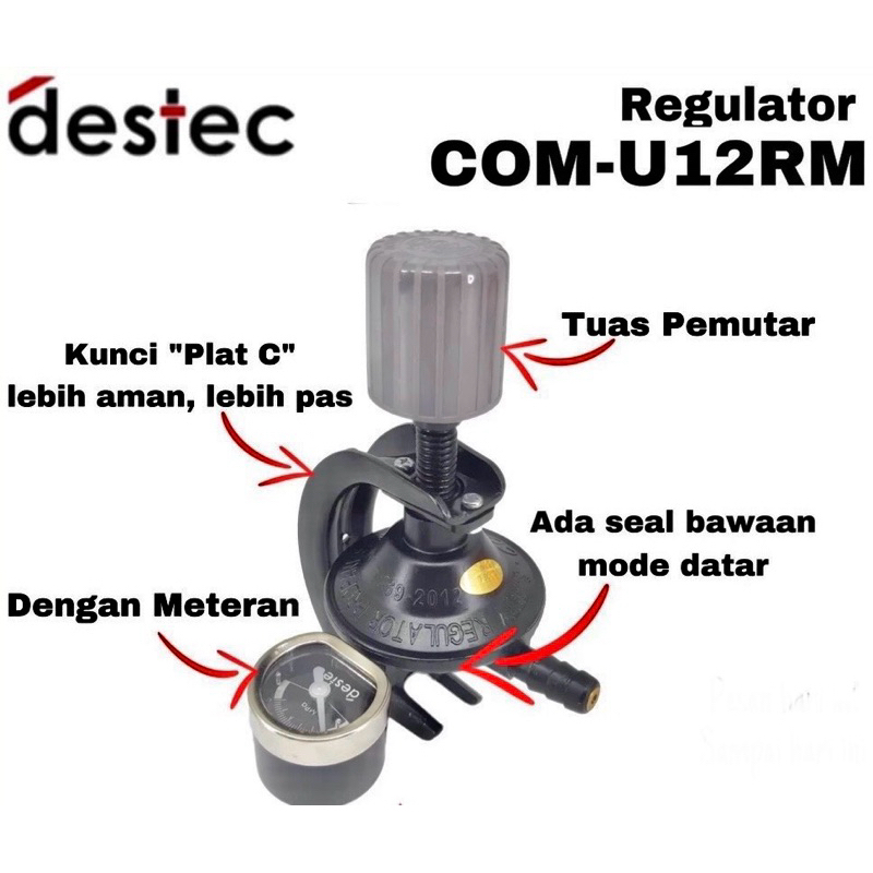Jual Kepala Regulator Gas Putar DESTEC COM U12RM ( METERAN ) Tekanan ...