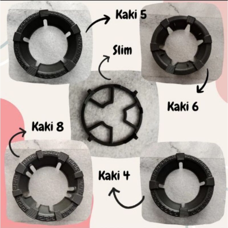 Jual Tatakan dudukan besi cor tungku kaki 4 5 6 8 kompor gas universal ...