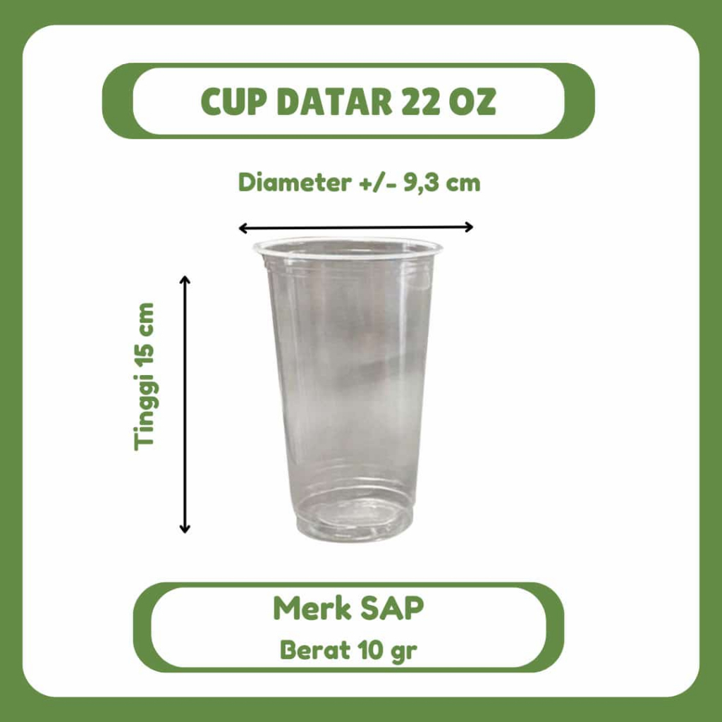 Jual Cup datar 22 oz merk SAP/ Cup plastik murah | Shopee Indonesia