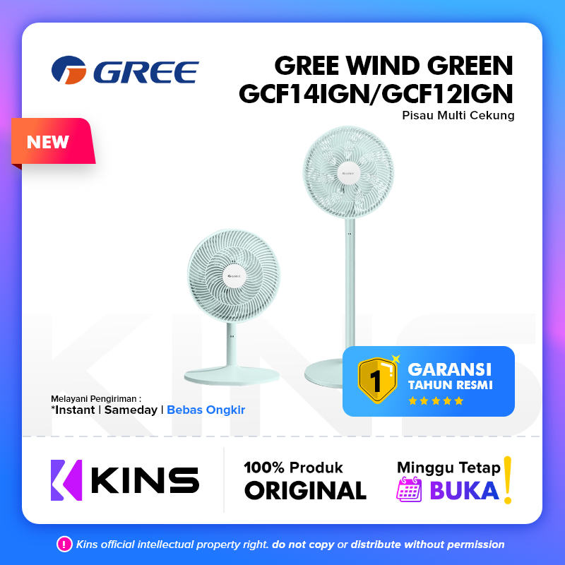Jual Gree GCF-12iGN / GCF-14iGN Wind Green Fan Kipas Angin Fleksibel ...