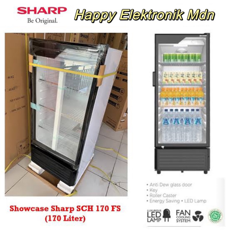 Jual Showcase Sharp 3 Rak Showcase 150 Liter Chiller Sharp SCH-170FS ...