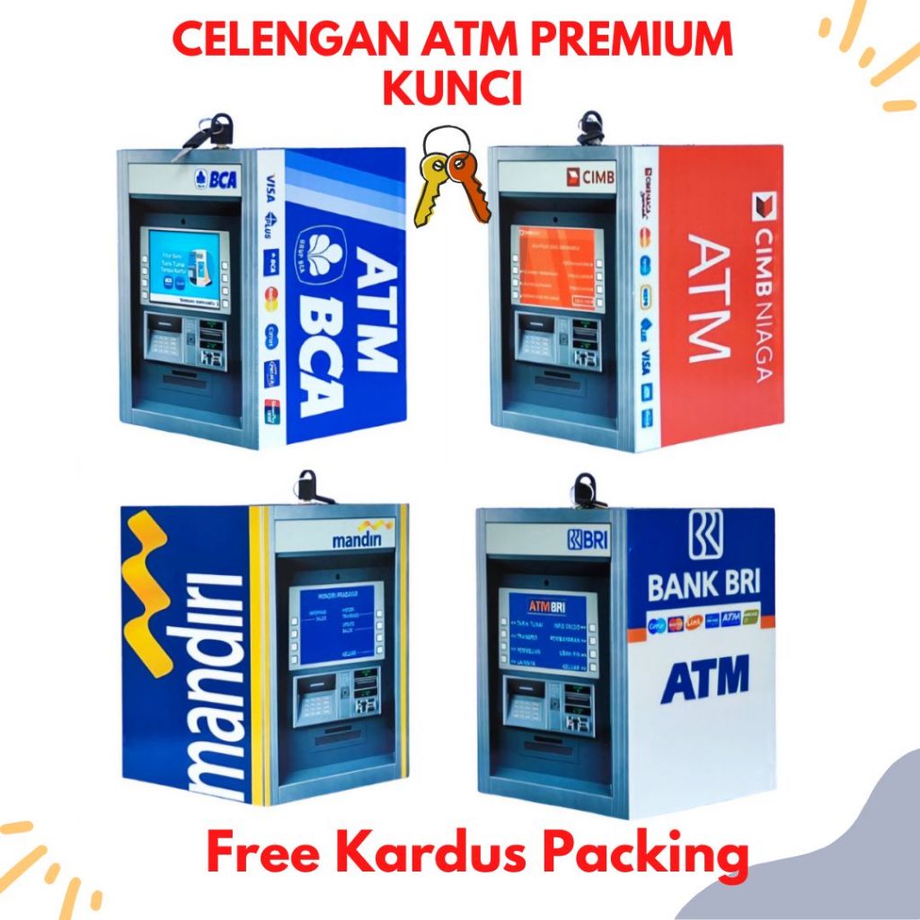 Jual Celengan Atm Buka Tutup Kunci Money Saving Box Tabungan Atm Anak ...