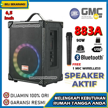 Jual SPEAKER GMC 883A Speaker Portable Amplimeeting Bluetooth 6,5 Inch ...