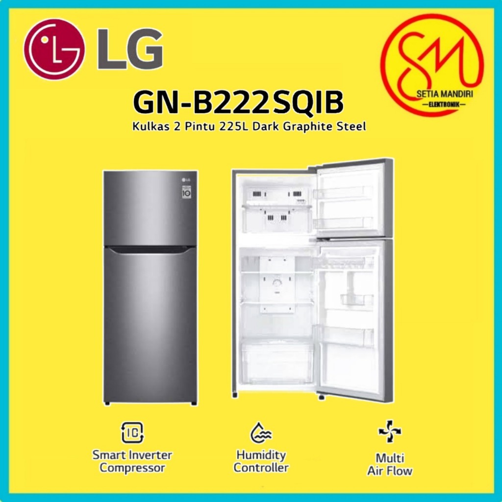 Jual LG GNB222SQIB KULKAS 2 PINTU INVERTER 220 LITER | Shopee Indonesia