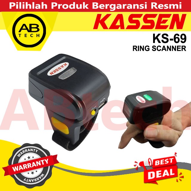 Jual KASSEN KS-69 Bluetooth Ring Scanner Barcode 1D & 2D - KASSEN KS 69 ...