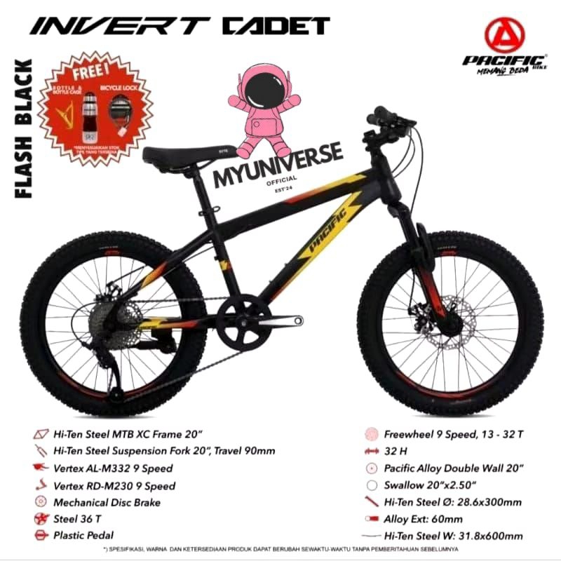 Jual SEPEDA GUNUNG MTB 20 INCH PACIFIC INVERT CADET 9 SPEED MURAH ...